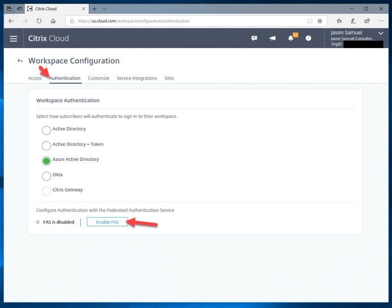How to use Citrix Cloud enabled Federated Authentication Service (FAS ...